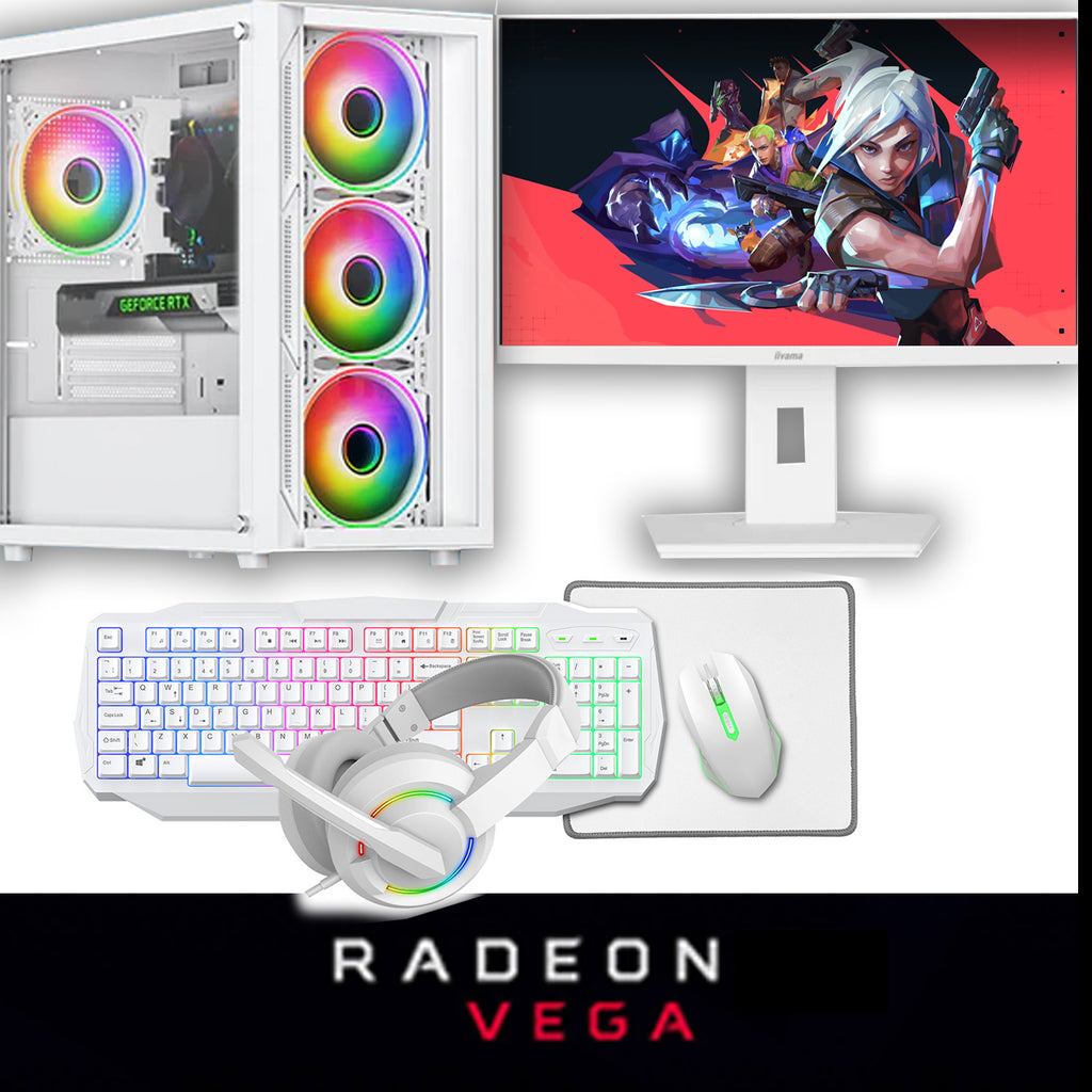 RYZEN 5 5500GT 6 core Full White Starter / kids Gaming PC Setup SPO AC ...