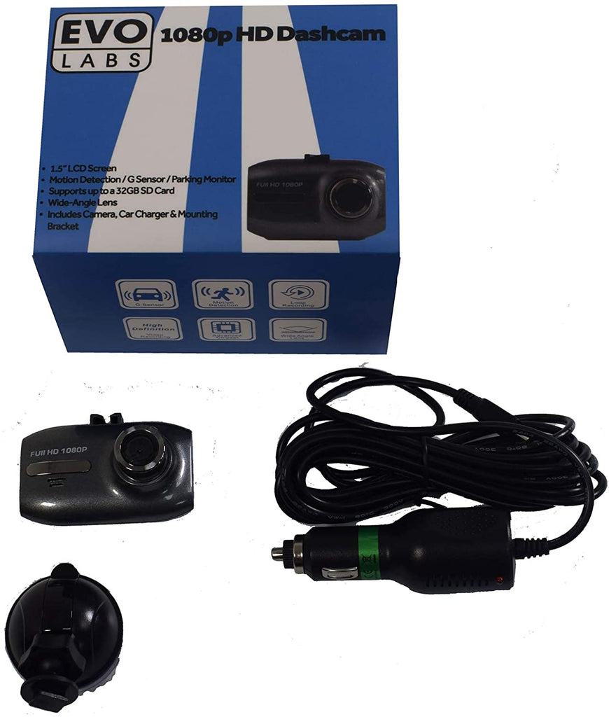 EVO LABS C200 1080p Full HD Dashcam With Motion detection Includes Suc ...