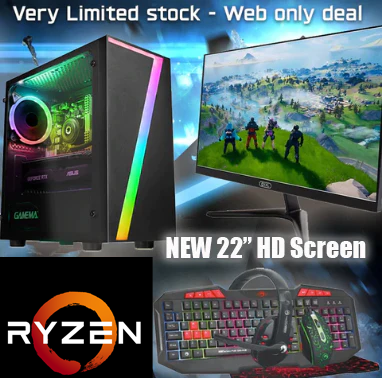 DEAL 9A AMD RYZEN 16GB Full nVidia Gaming PC Setup SPO Windows 11 SPO ...
